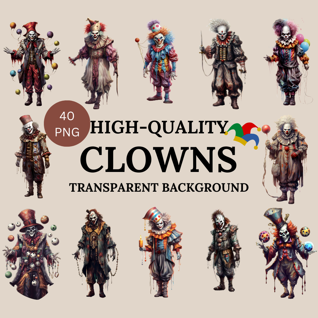 Halloween Scary Clowns High Quality PNPs, Commercial Use, Di | Inspire ...
