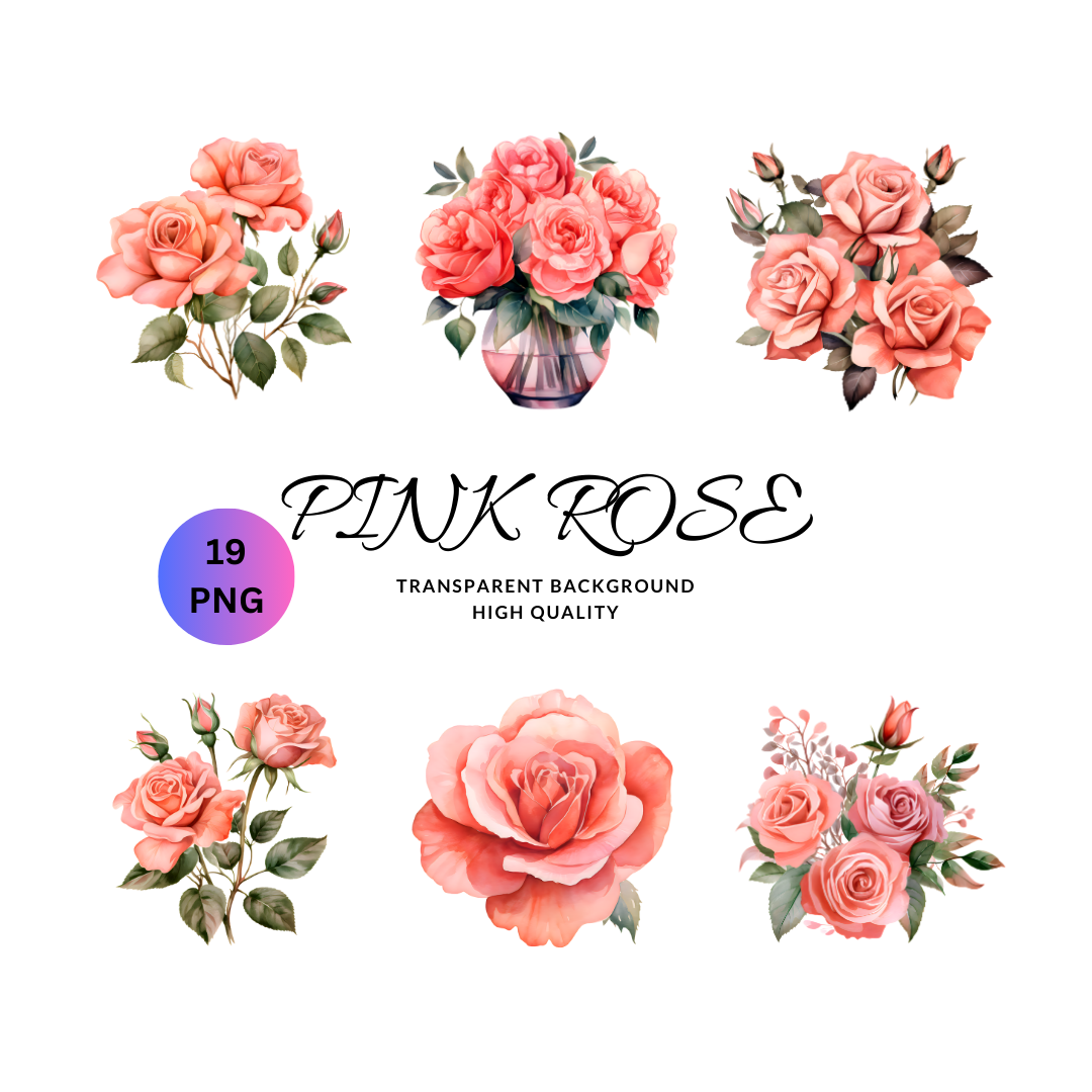 19 PNG Watercolor Pink Roses Clipart - pastel roses and leav - Inspire ...