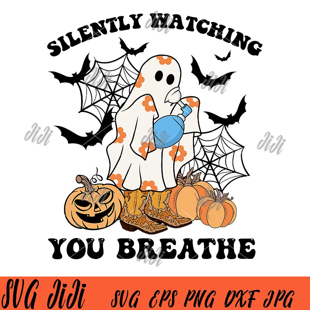 Halloween Silently Watching You Breathe PNG, Cute Cowboy Gho - Inspire ...