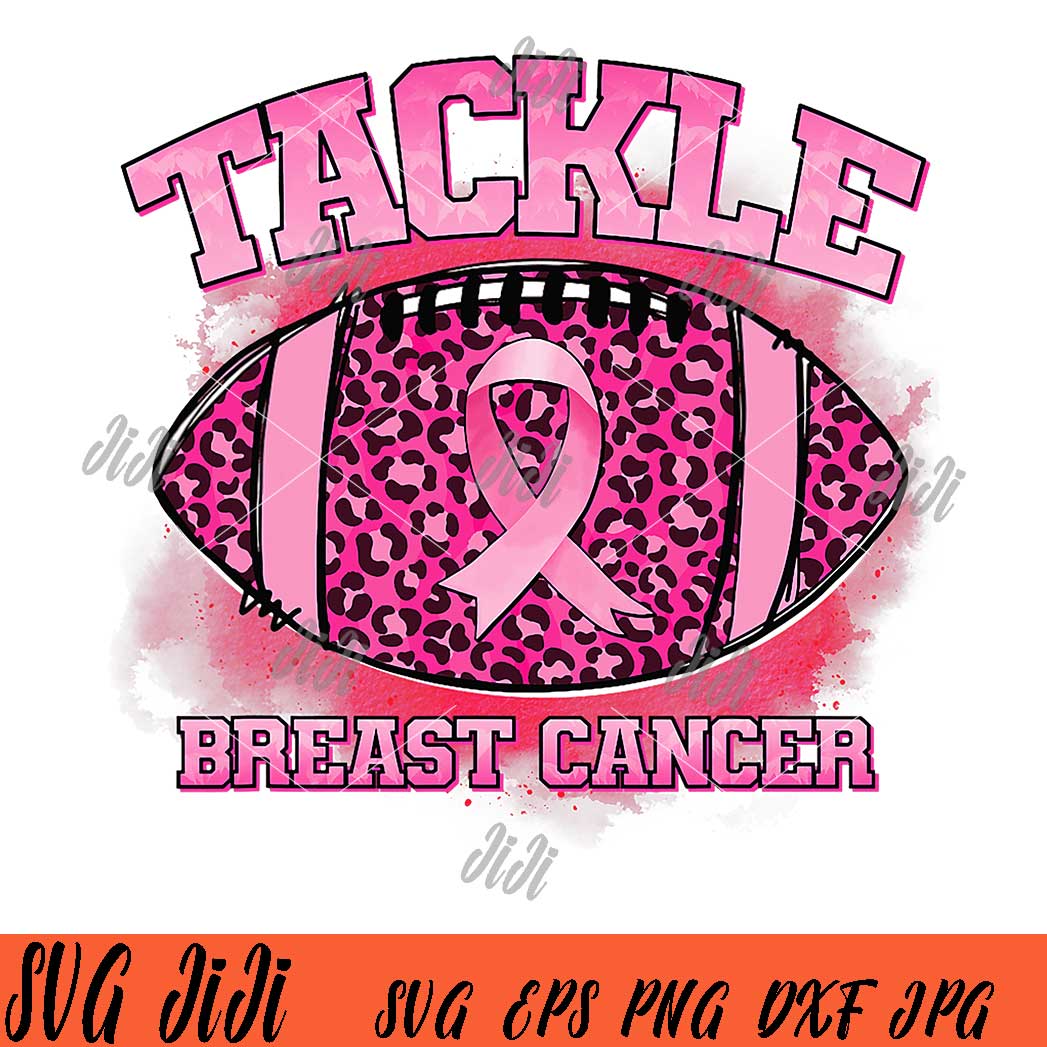 Tackle Football Pink Ribbon Leopard PNG, Breast Cancer Aware | Inspire ...