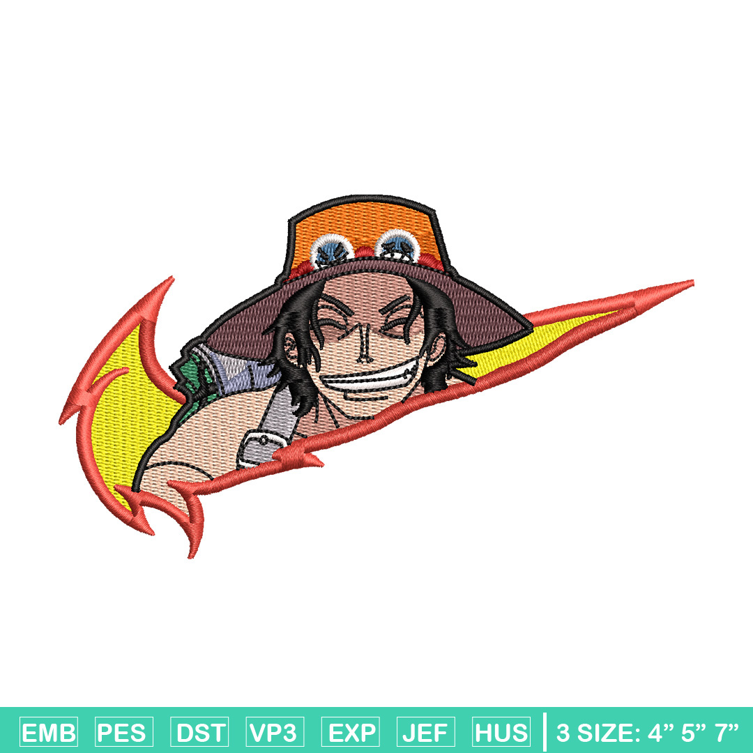 Ace box embroidery design, One piece embroidery, Nike design | Inspire ...