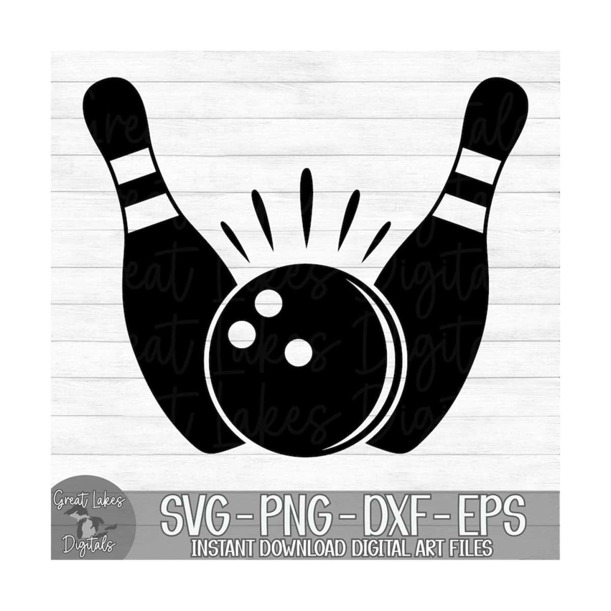 Bowling Ball & Pins - Instant Digital Download - svg, png, d | Inspire ...