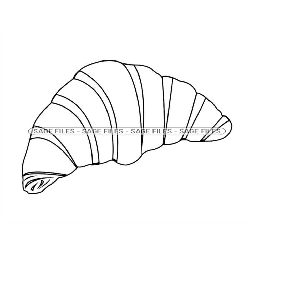 Croissant Outline 3 SVG, Croissant Svg, Pastry SVG, Croissan - Inspire ...