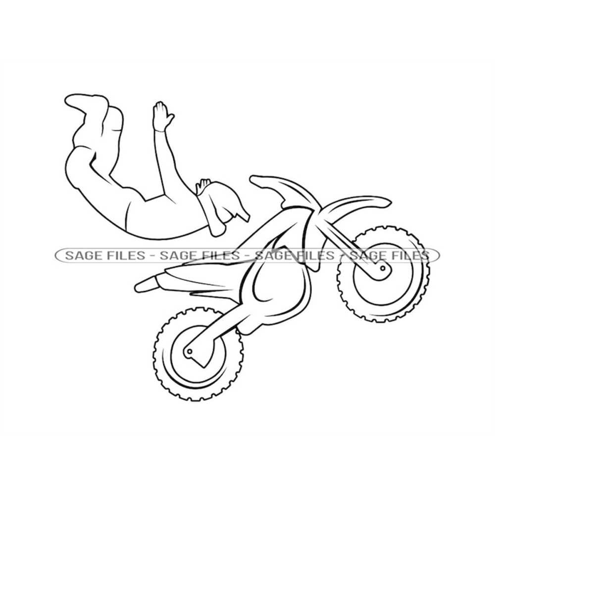 Freestyle Motocross Outline 5 SVG, Dirt Bike Svg, Stunt Bike - Inspire ...