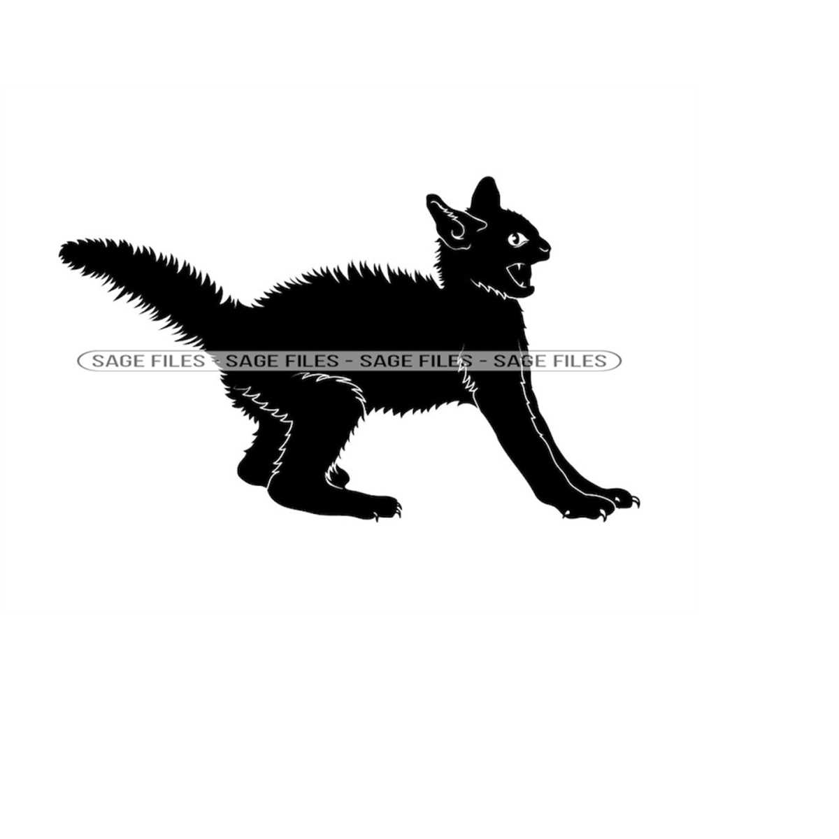Scared Cat 2 SVG, Cat Svg, Cat Hissing Svg, Cat Clipart, Cat - Inspire ...