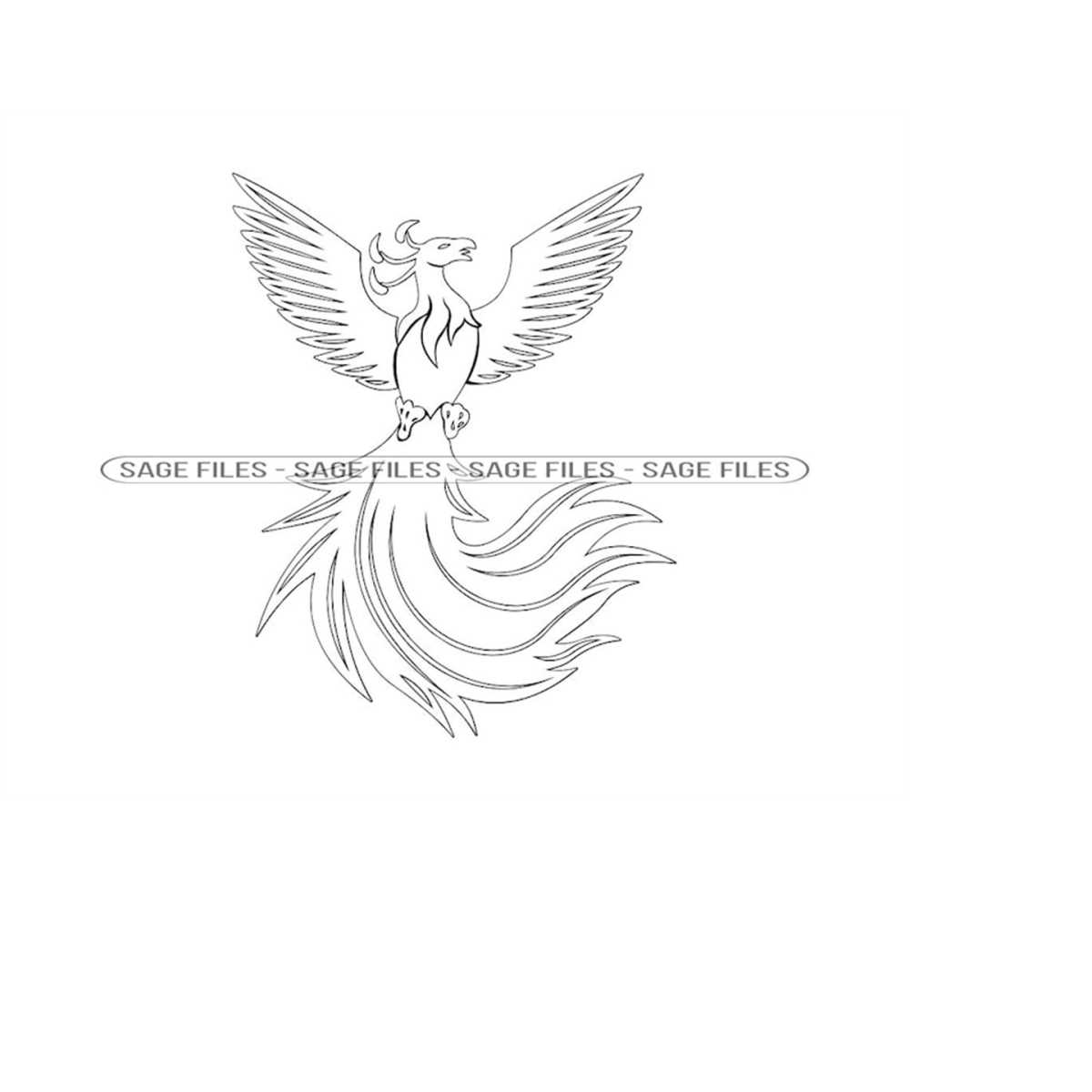 Phoenix Outline 3 Svg, Phoenix Svg, Phoenix Clipart, Phoenix - Inspire ...