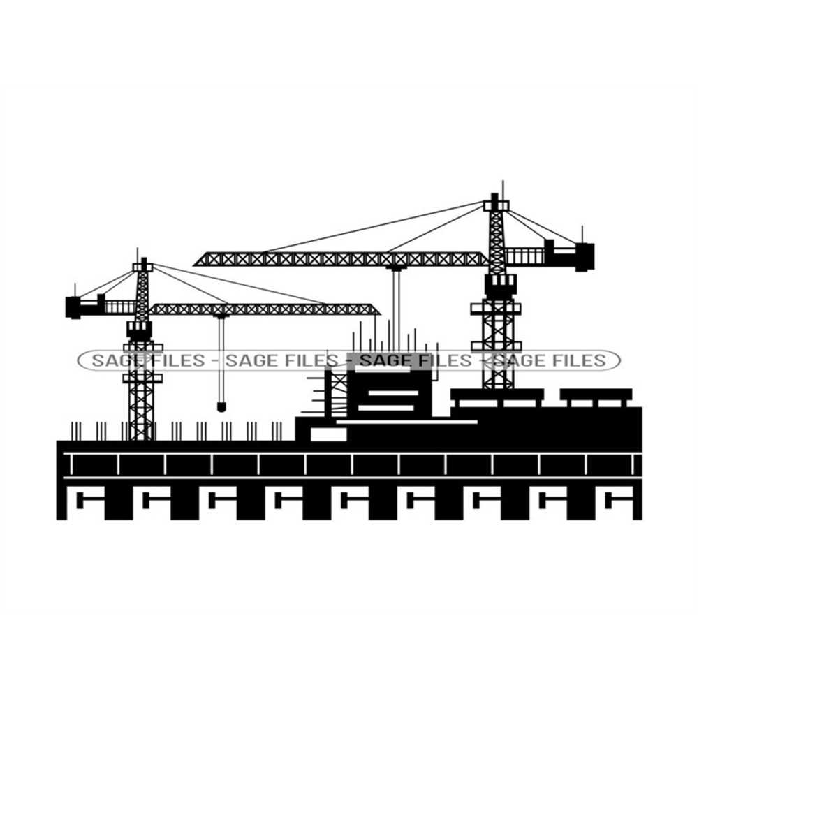 Construction SVG, Tower Cranes Svg, Building Svg, Skyscraper - Inspire ...