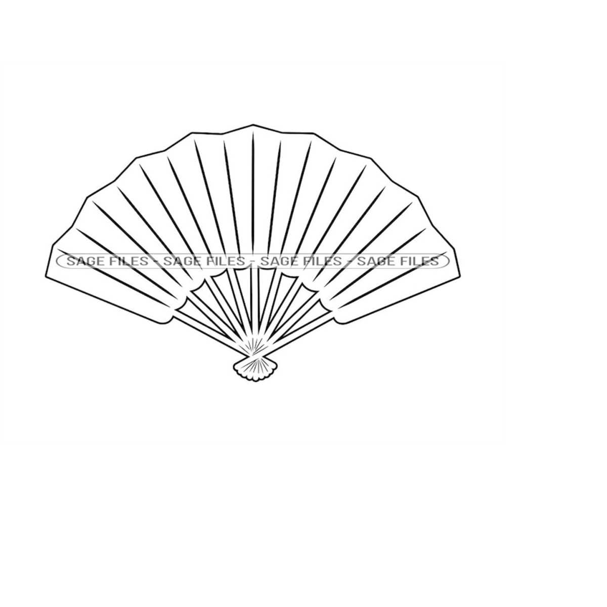 Folding Hand Fan Outline SVG, Hand Fan Svg, Hand Fan Clipart - Inspire ...