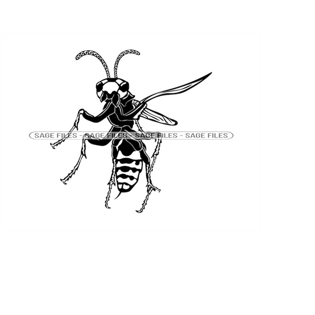 Wasp 2 SVG, Wasp SVG, Bee Svg, Wasp Clipart, Wasp Files for - Inspire ...