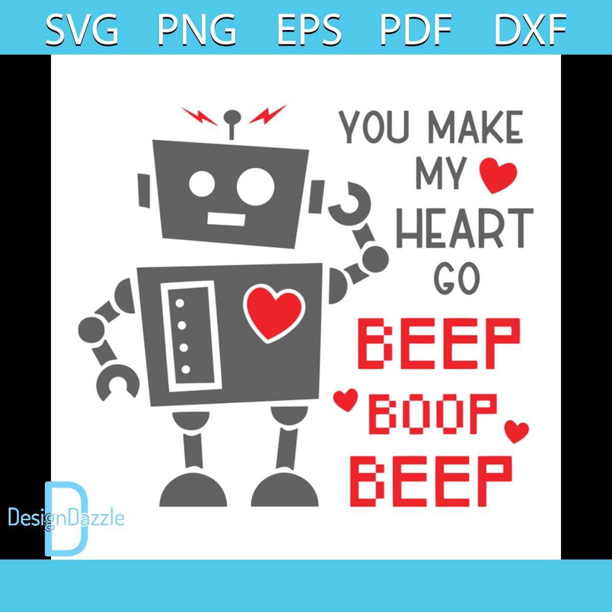 Robot Valentines Day Svg, Valentine Svg, Robot Svg, Beep Boo | Inspire ...