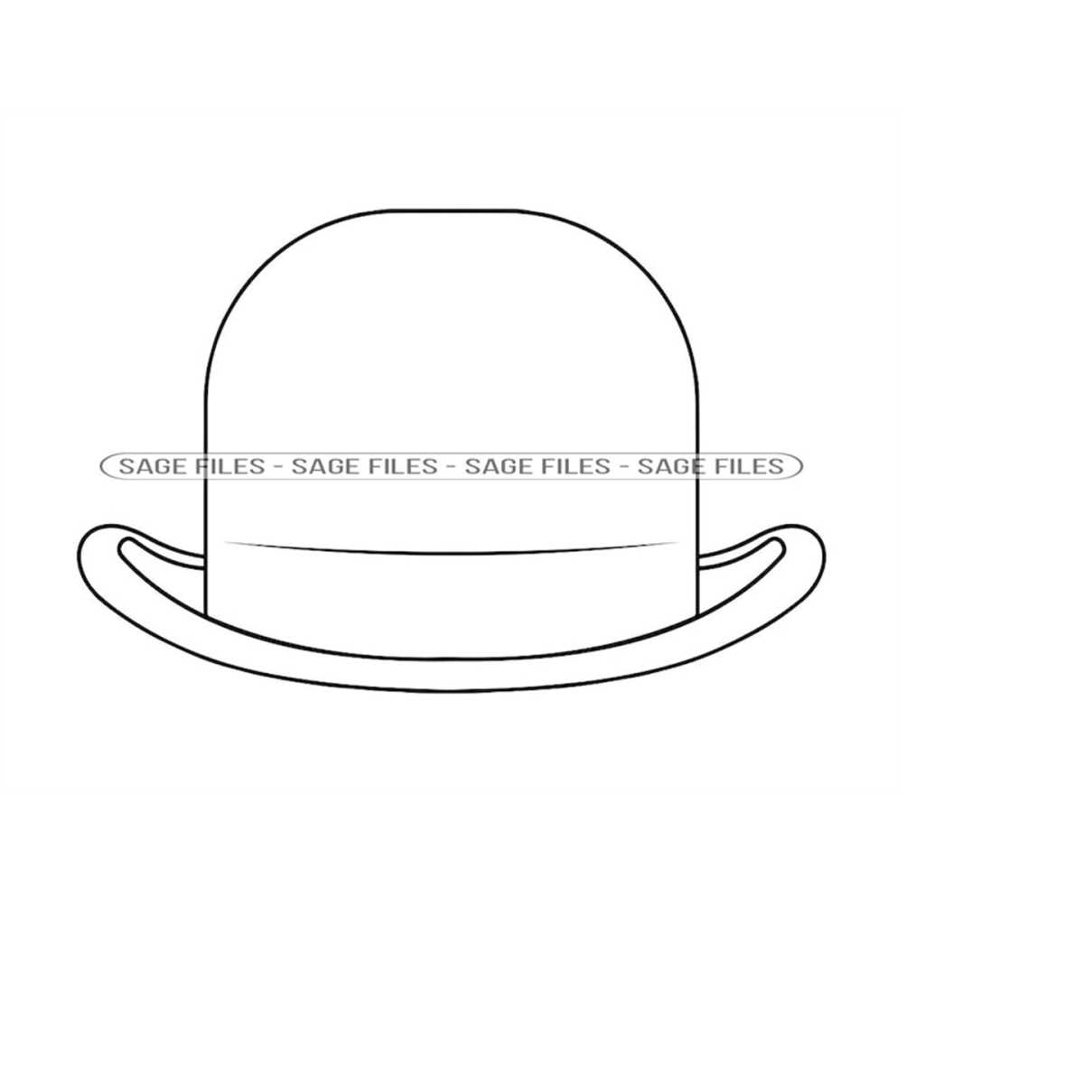 Bowler Hat Outline SVG, Hat Svg, Bowler Hat Clipart, Bowler | Inspire ...
