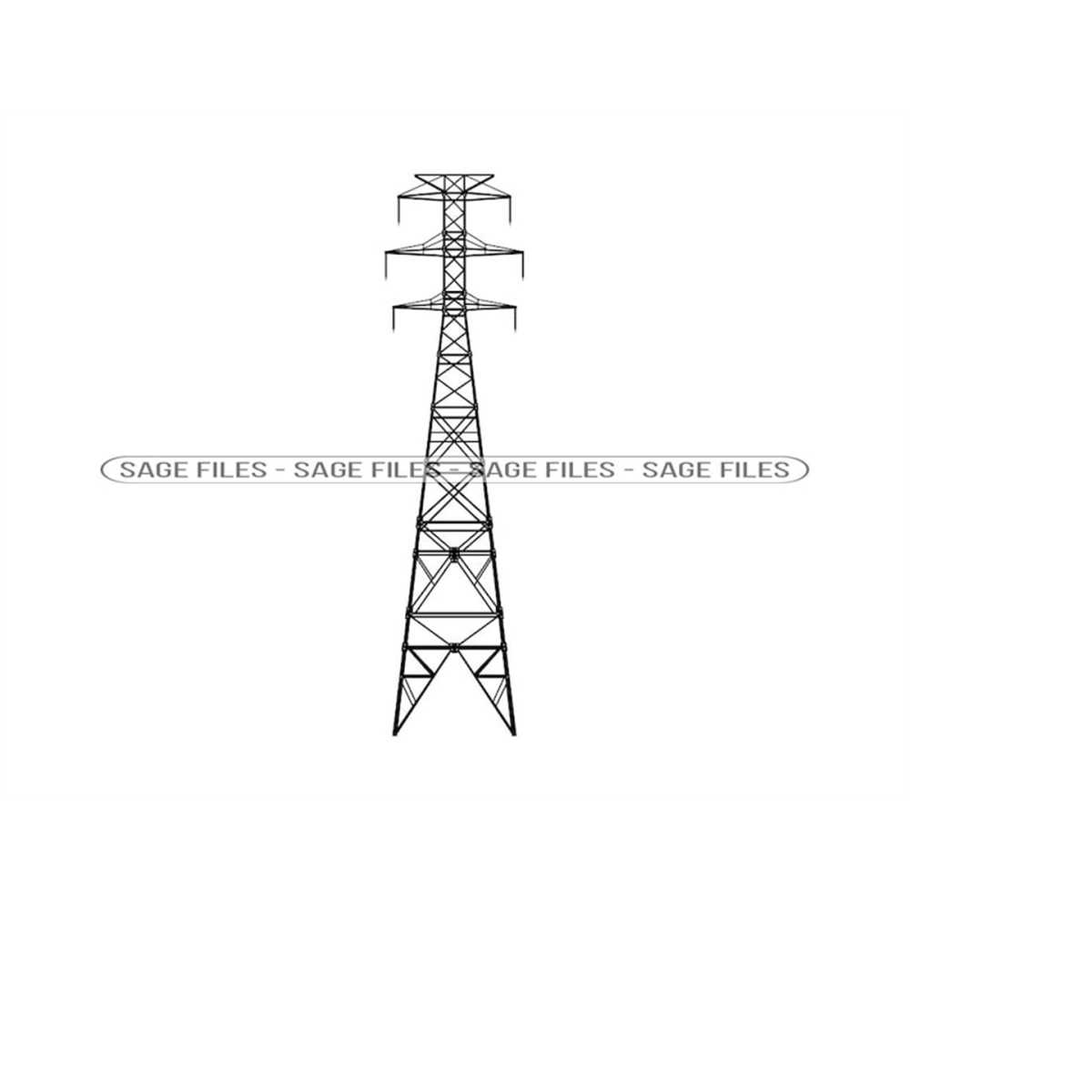 Transmission Tower 2 Svg, Electricity Svg, Power Lines Svg, - Inspire ...