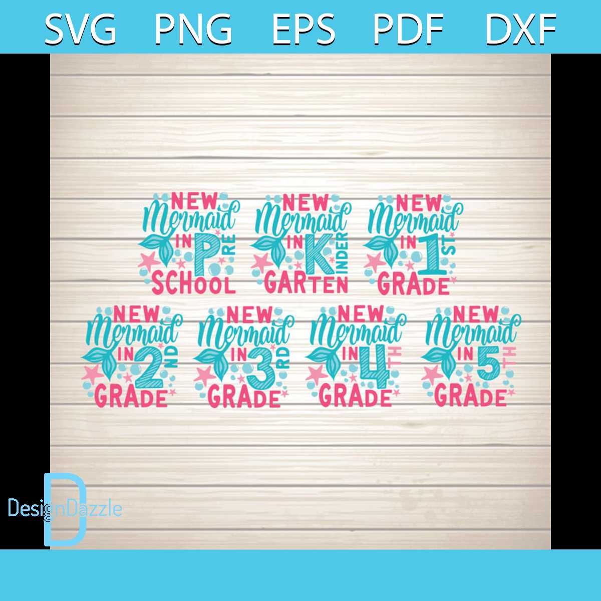 New Mermaid In School Preschool To 5th Grade Bundle Svg, 100 - Inspire ...