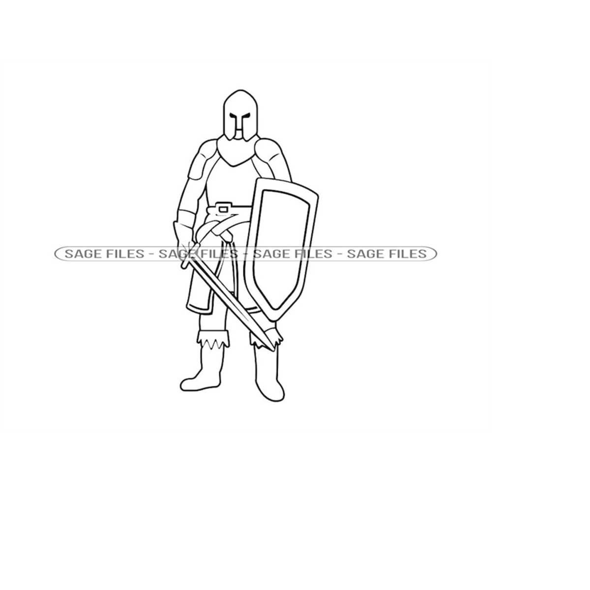 Knight Outline SVG, Knight SVG, Warrior Svg, Knight Clipart, - Inspire ...