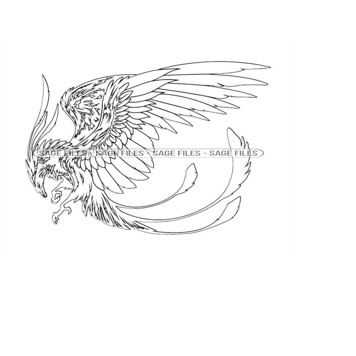 Phoenix Outline 5 Svg, Phoenix Svg, Phoenix Clipart, Phoenix | Inspire ...