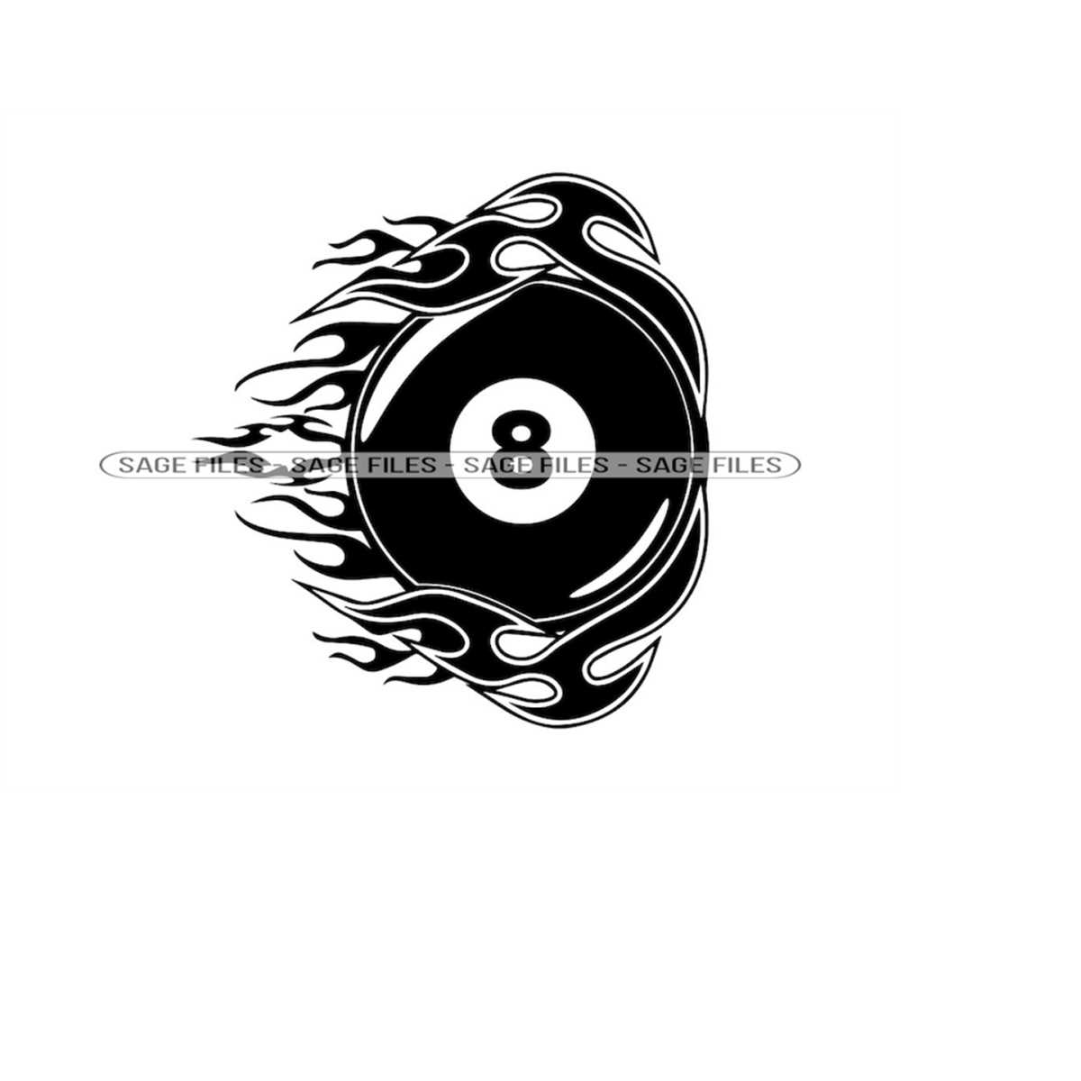 Flaming Billiard Ball SVG, Billiards Svg, Pool Svg, Billiard - Inspire ...