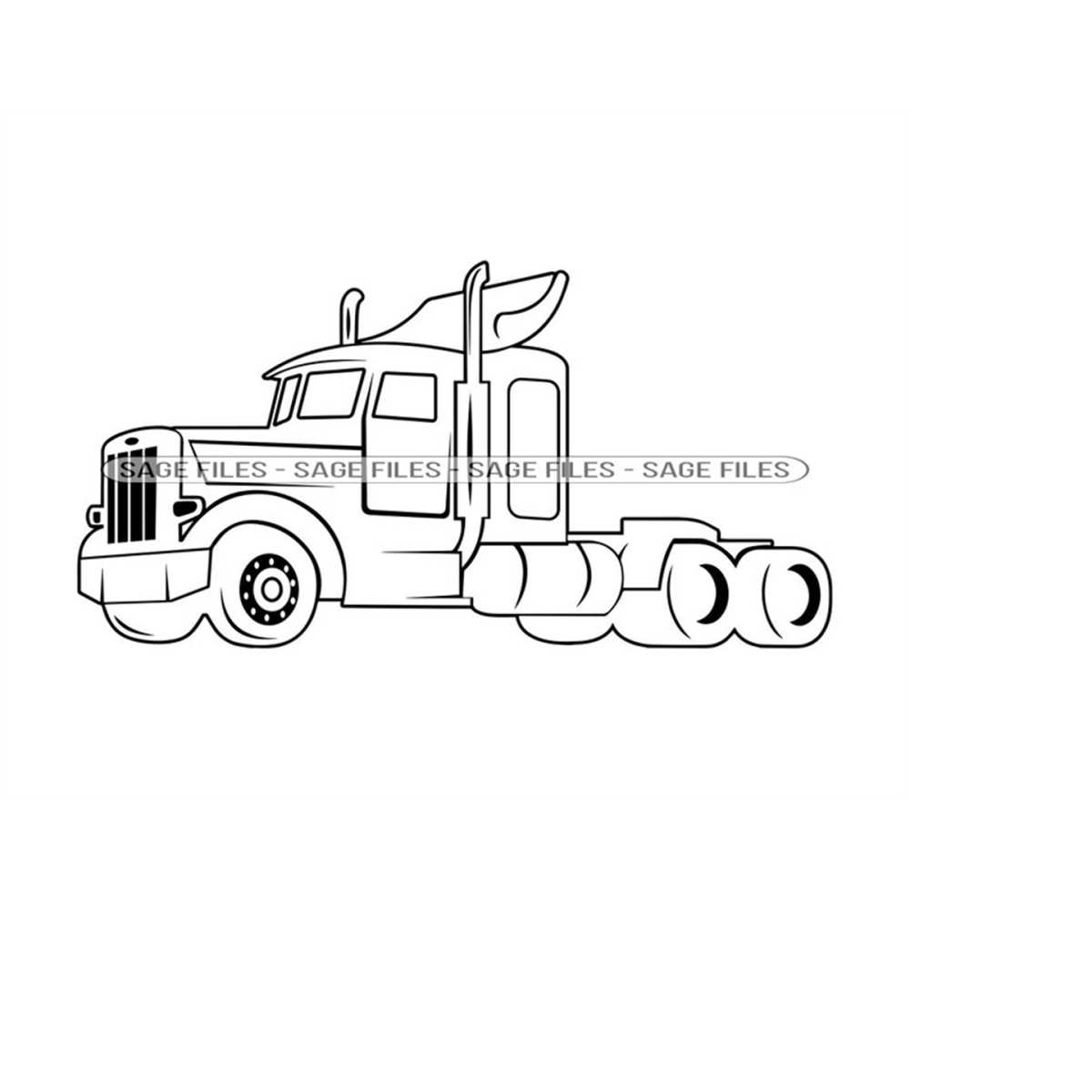 Truck Outline 2 SVG, Truck SVG, Trucking Svg, 18 Wheeler, Tr - Inspire ...