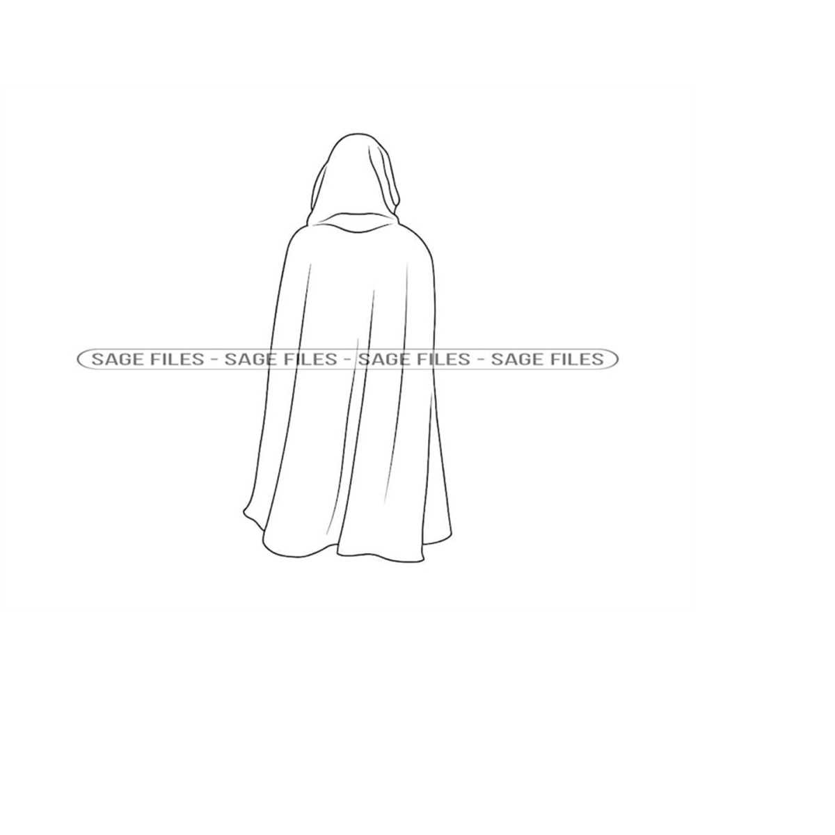 Cloak Outline SVG, Cloak Svg, Hood Svg, Cape Svg, Cloak Clip - Inspire ...