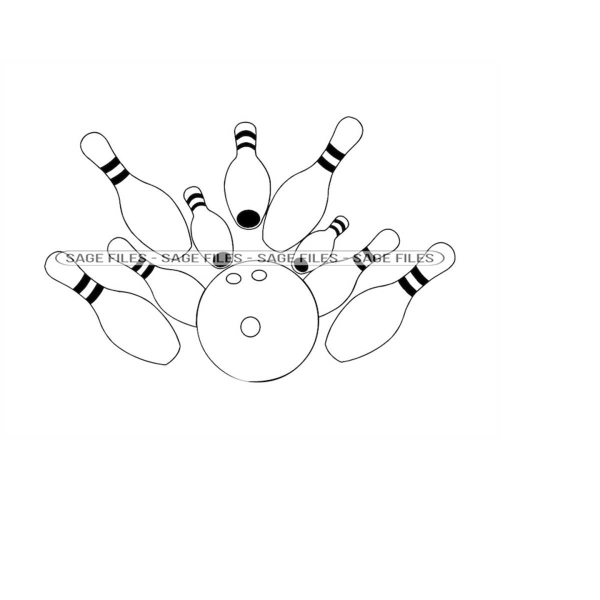 Bowling Logo Outline 4 SVG, Bowling SVG, Bowling Clipart, Bo - Inspire ...