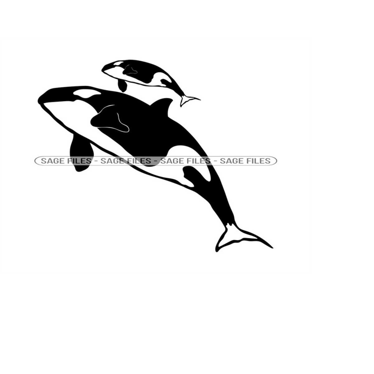 Orca Mama and Baby 2 SVG, Killer Whale Svg, Orca Svg, Clipar - Inspire ...