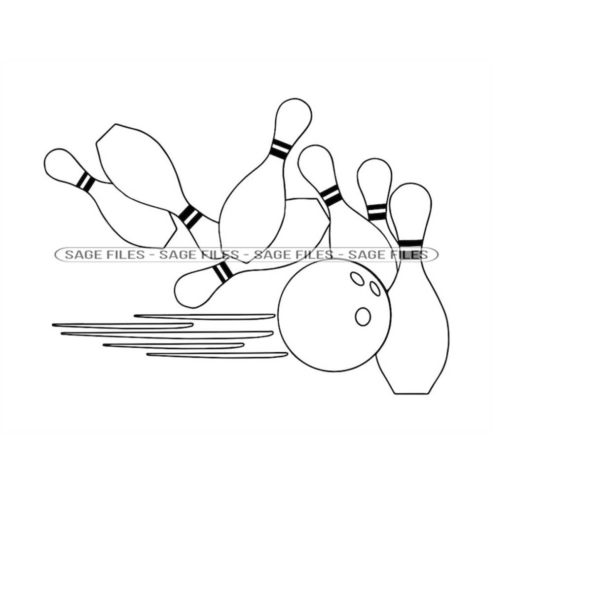 Bowling Logo Outline SVG, Bowling SVG, Bowling Clipart, Bowl - Inspire ...
