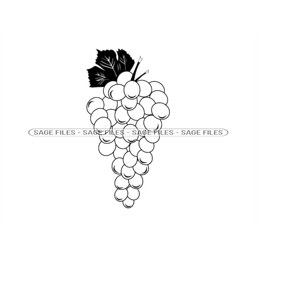 Grape Outline SVG, Grape Svg, Grape Clipart, Grape Files for - Inspire ...