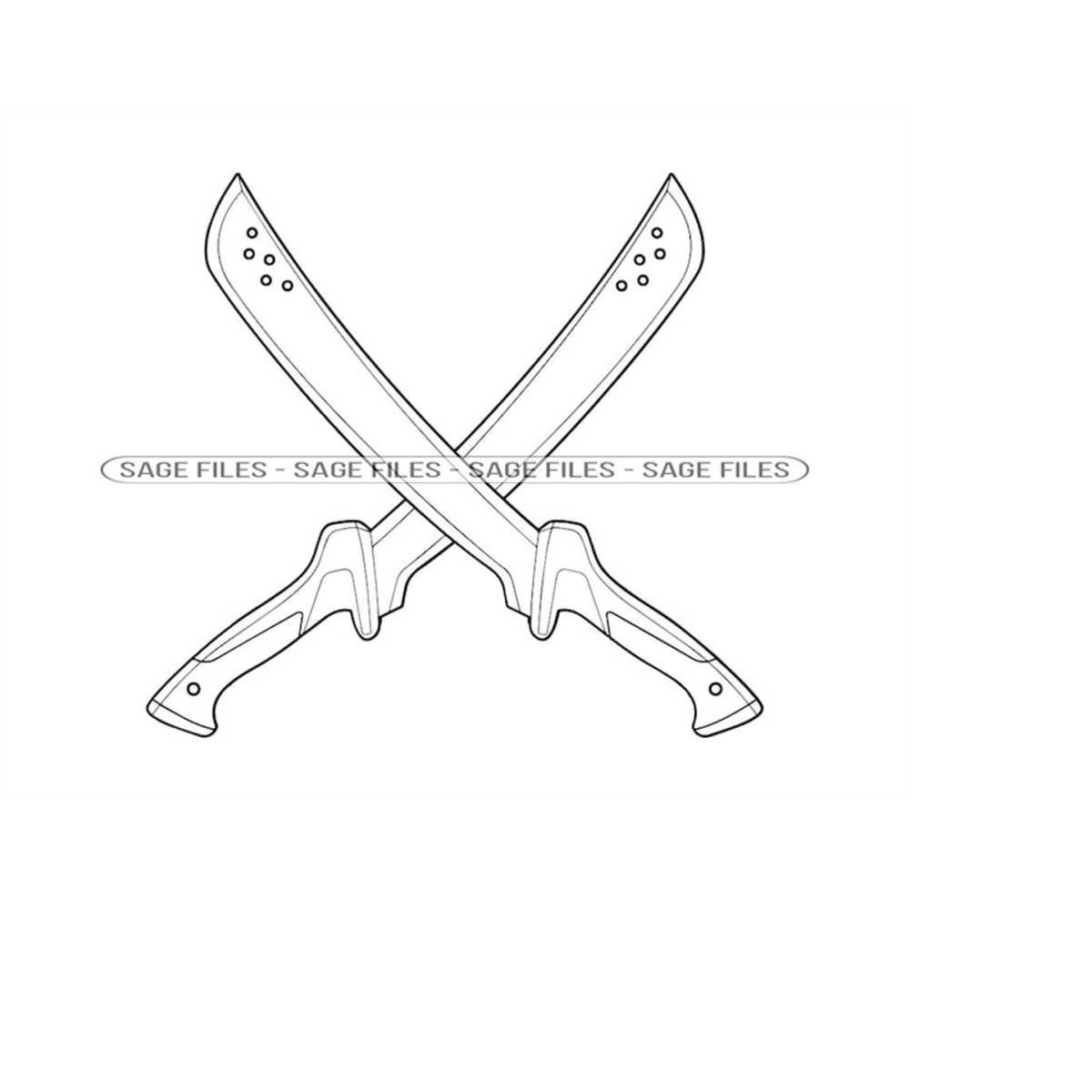 Machete Logo Outline 3 SVG, Machete SVG, Sword, Knife, Mache - Inspire ...