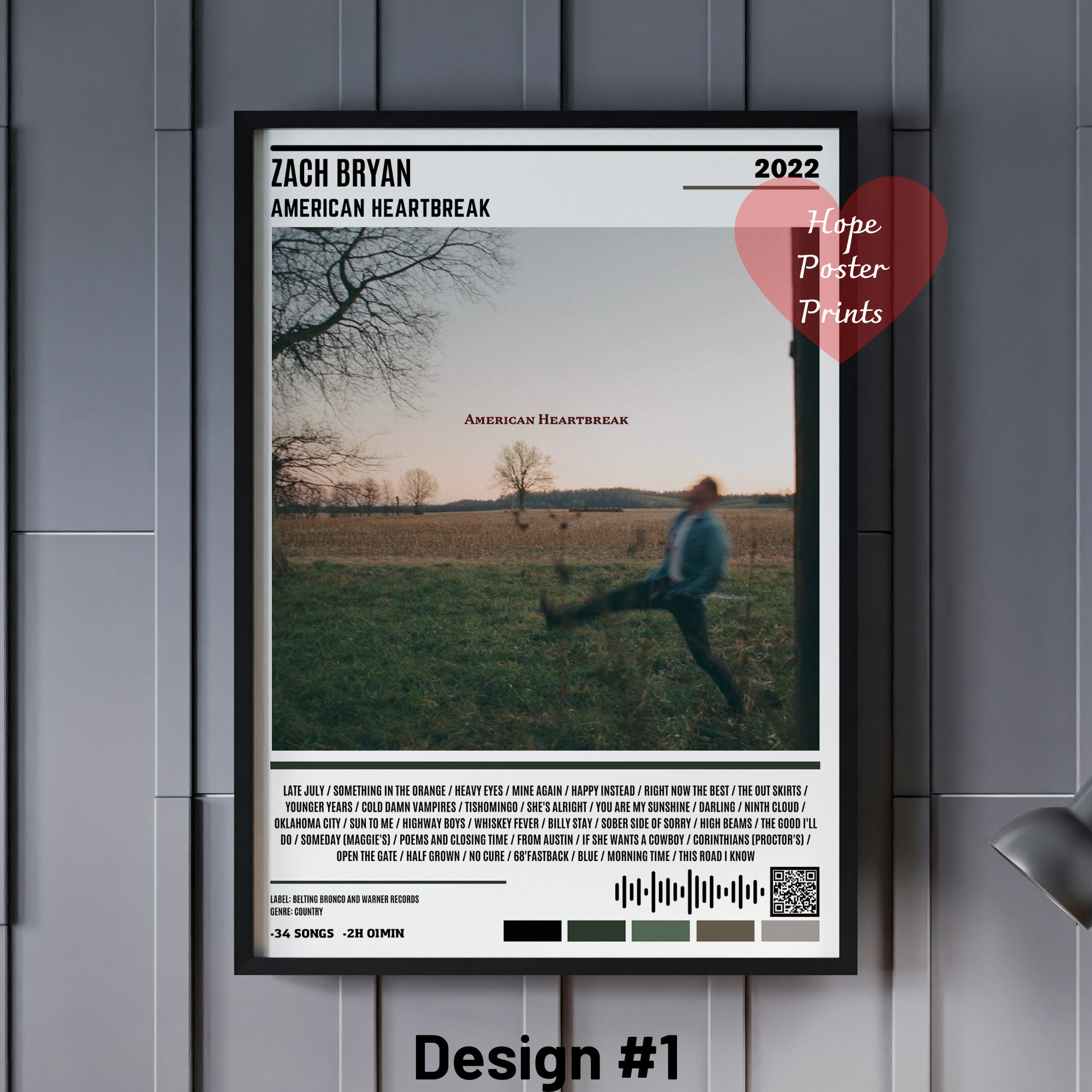 Zach Bryan Poster, Zach Bryan American Heartbreak Poster, Am - Inspire ...