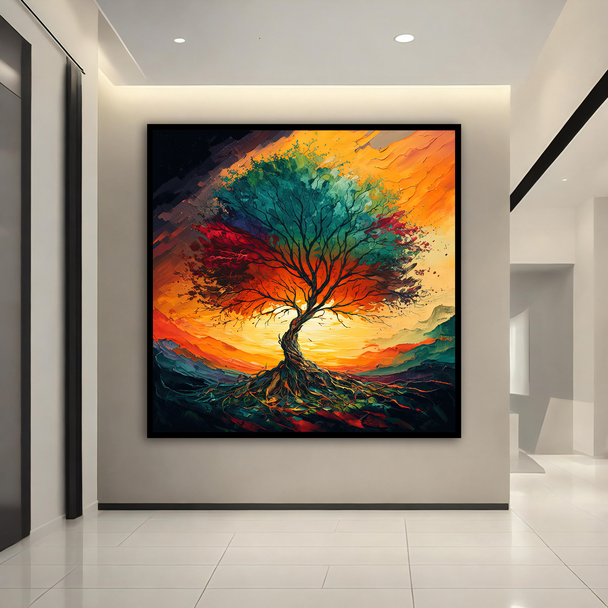 Abstract Colourful Tree, Tree Painting, Abstract Tree Decor, | Inspire ...