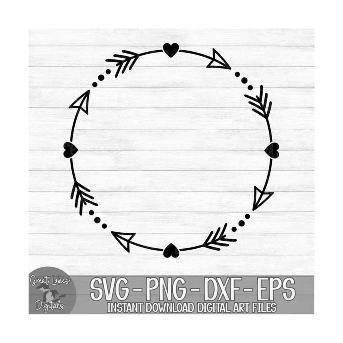 Arrow Wreath - Instant Digital Download - svg, png, dxf, and | Inspire ...