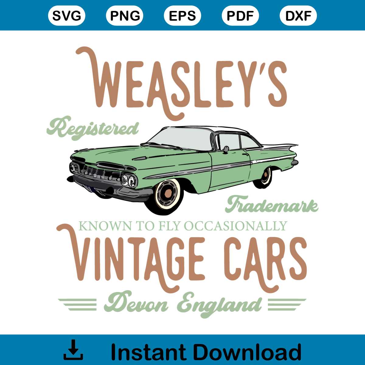 Weasley Vintage Cars Wizard Flying Car SVG Digital Cricut Fi | Inspire ...