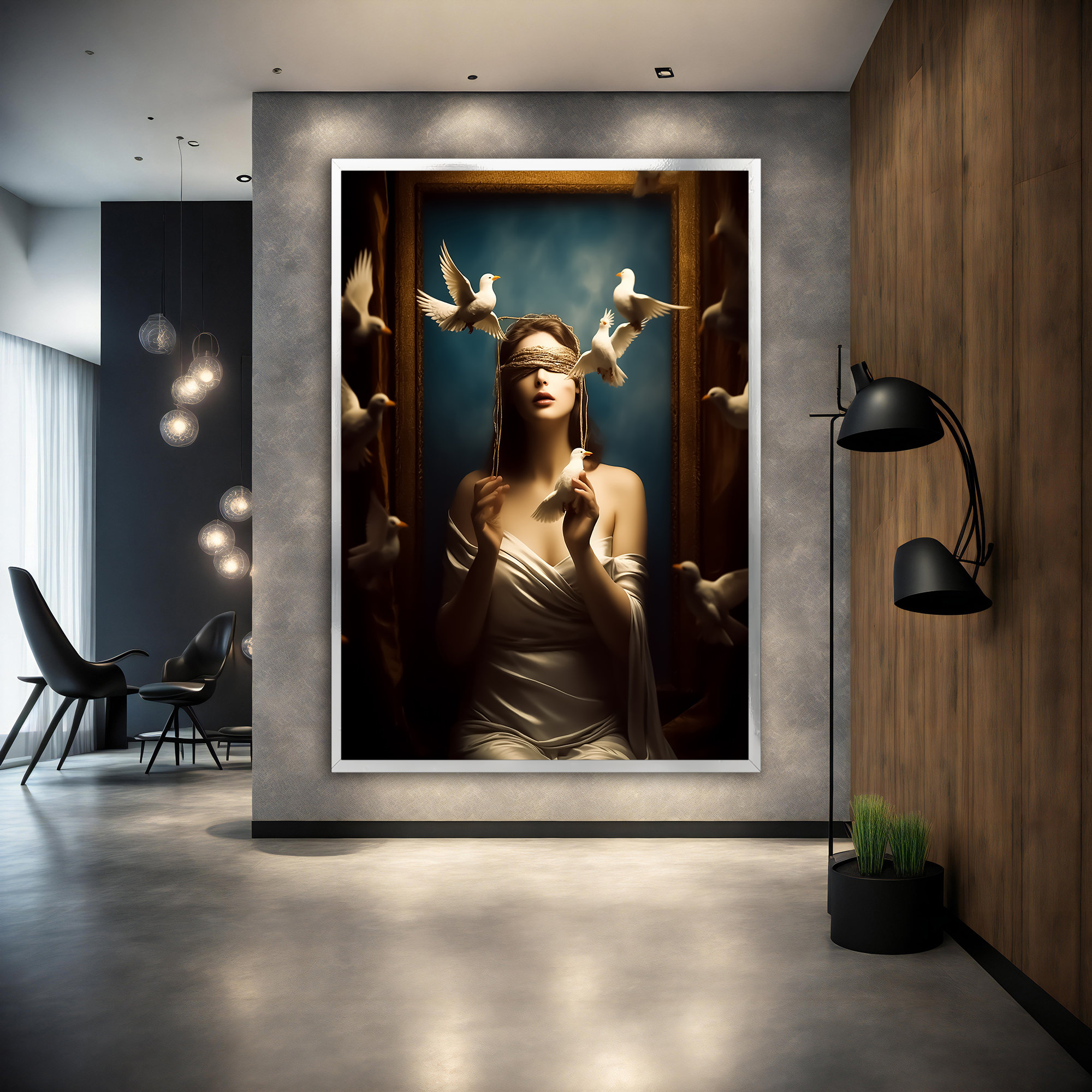 Surreal Woman Art, Woman Figure With Eyes Closed, Birds And | Inspire ...