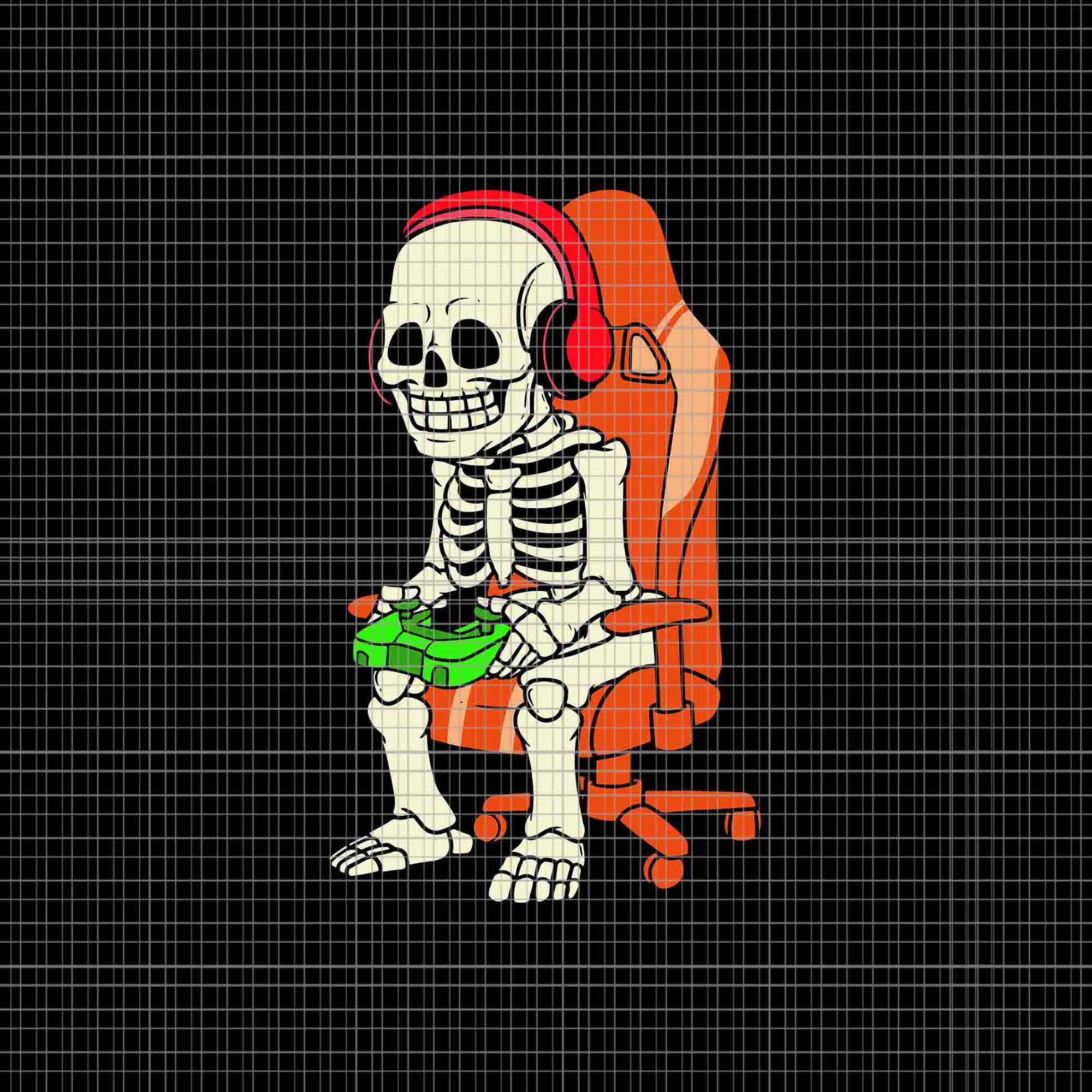 Gaming Halloween Skeleton Scary Gamer Boys Kids Svg, Gaming - Inspire ...