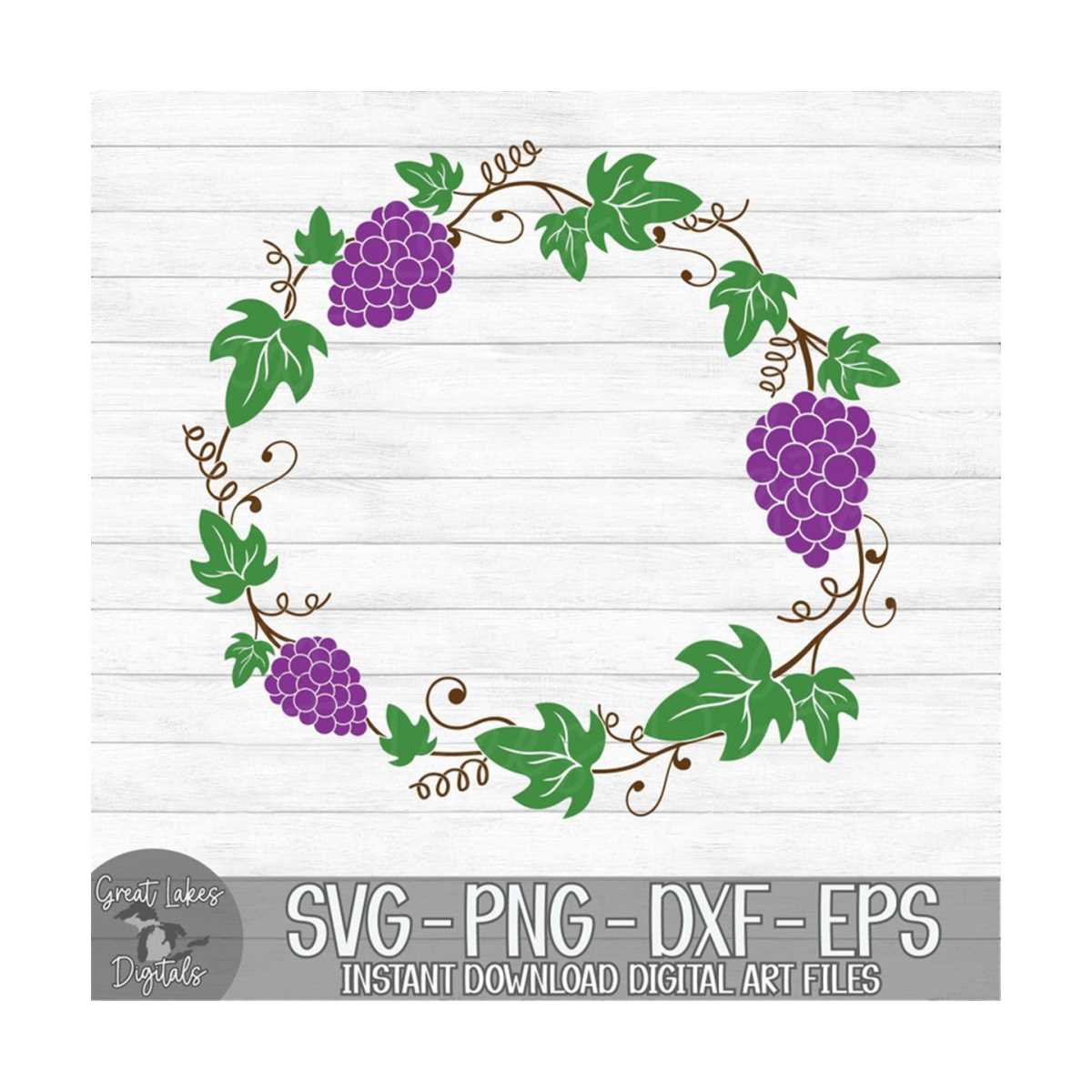 Grape Wreath - Instant Digital Download - svg, png, dxf, and | Inspire ...