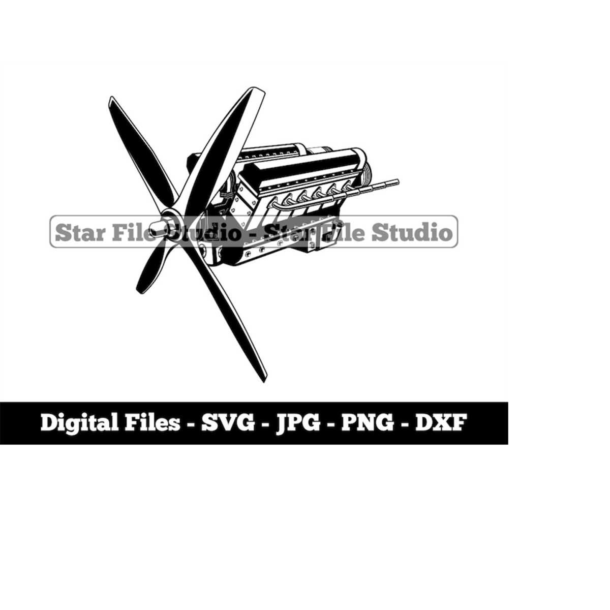 Propeller Airplane Engine Svg, Airplane Engine Svg, Aircraft - Inspire ...