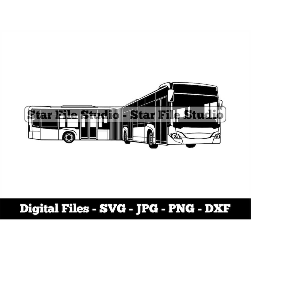 Strech Bus 2 Svg, Bus Svg, Articulated Bus Svg, Public Trans - Inspire ...