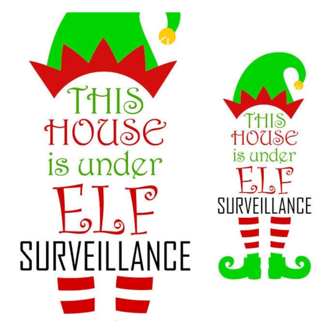 Elf Surveillance SVG, Christmas SVG, Elf Door Sign SVG, Digi | Inspire ...