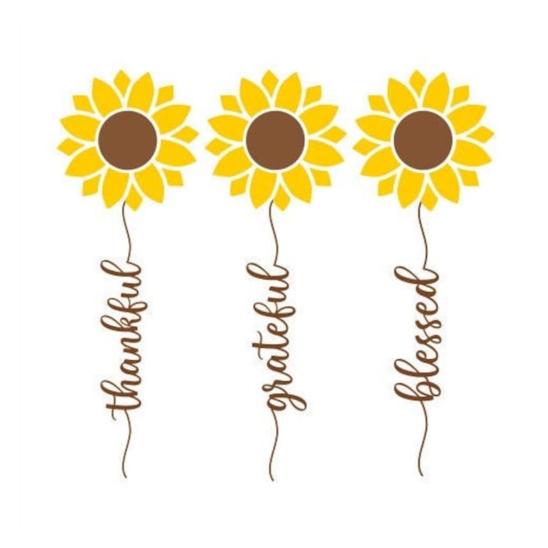 Thankful, Grateful, Blessed SVG, Sunflower SVG, Digital Down | Inspire ...