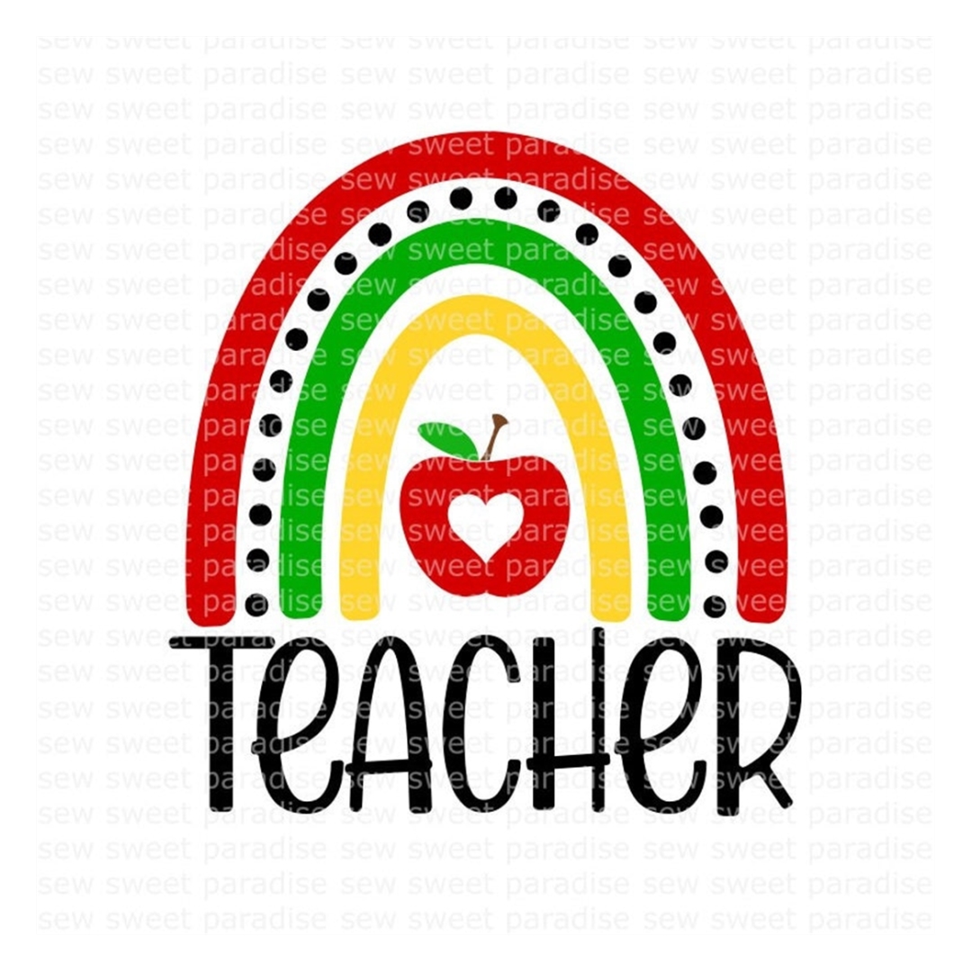 Teacher SVG, Teacher Rainbow SVG, Teacher Sign PNG, Back to | Inspire ...