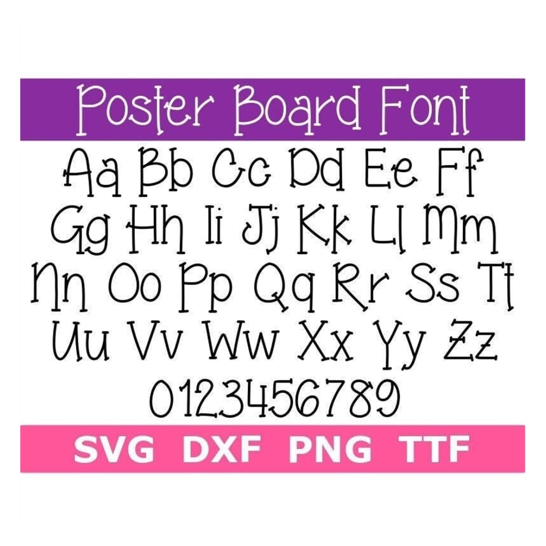 Poster Board Font SVG TTF, Poster Board Letters, School Fon | Inspire ...