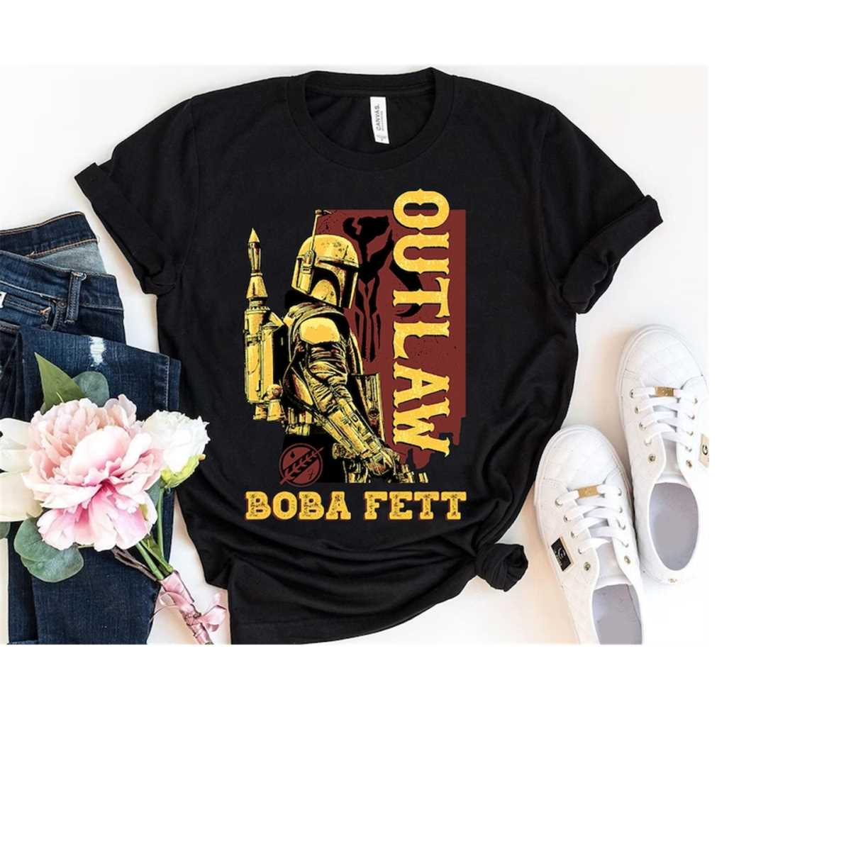 Star Wars The Book of Boba Fett Galactic Outlaw Poster T-Shi | Inspire ...