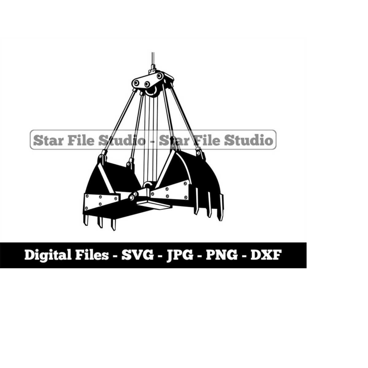 Excavator Grab Bucket Svg, Heavy Equipment Svg, Grabber Svg, | Inspire ...