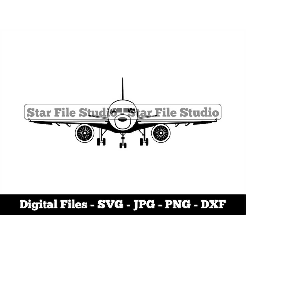 Airplane Front View Svg, Airplane Svg, Airliner Svg, Flying - Inspire ...