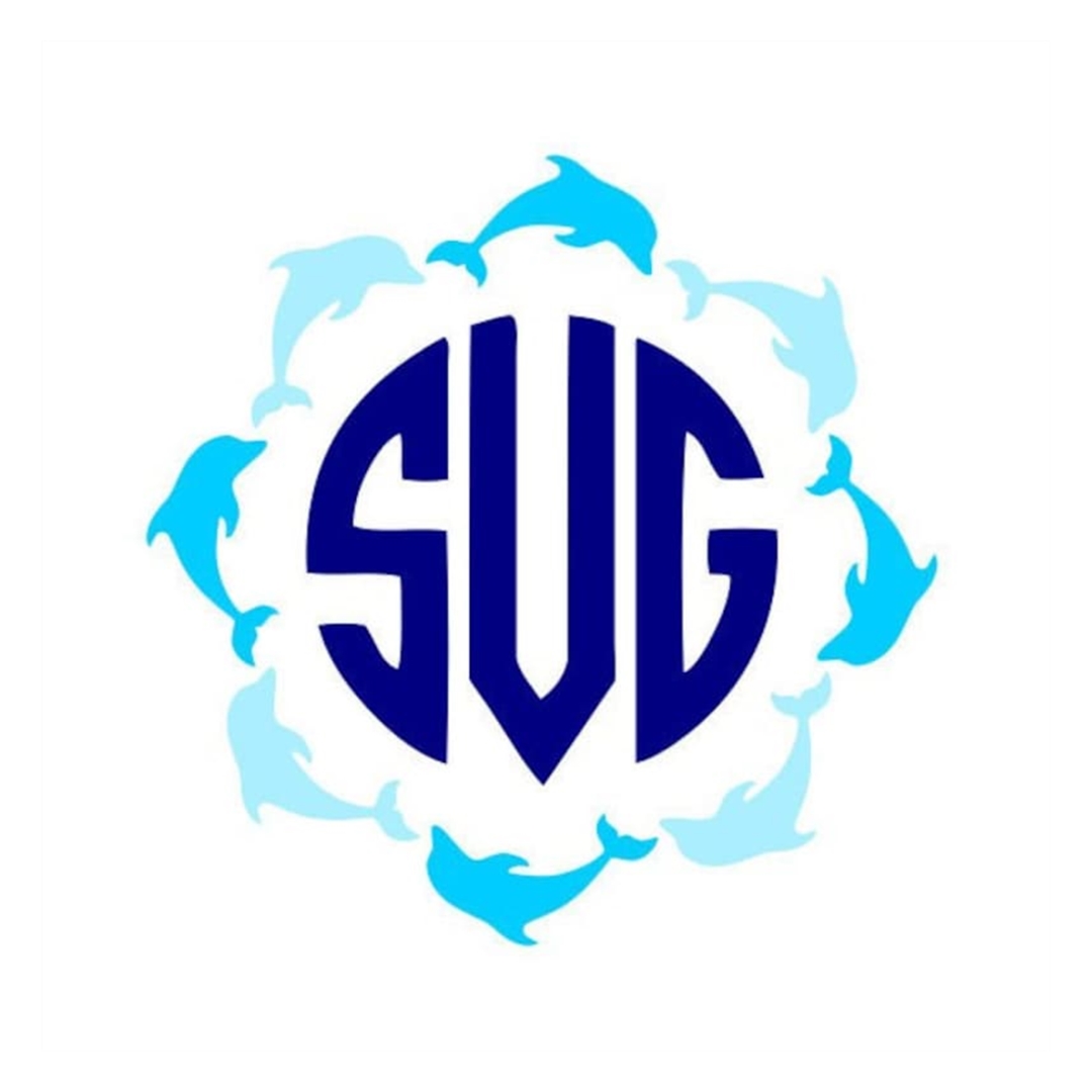 Dolphin SVG, Ocean SVG, Dolphin Monogram Frame SVG, Digital | Inspire ...