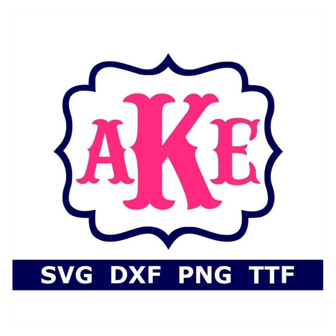 Monogram SVG TTF Alphabet, Fishtail Font Scalloped Frame, | Inspire Uplift
