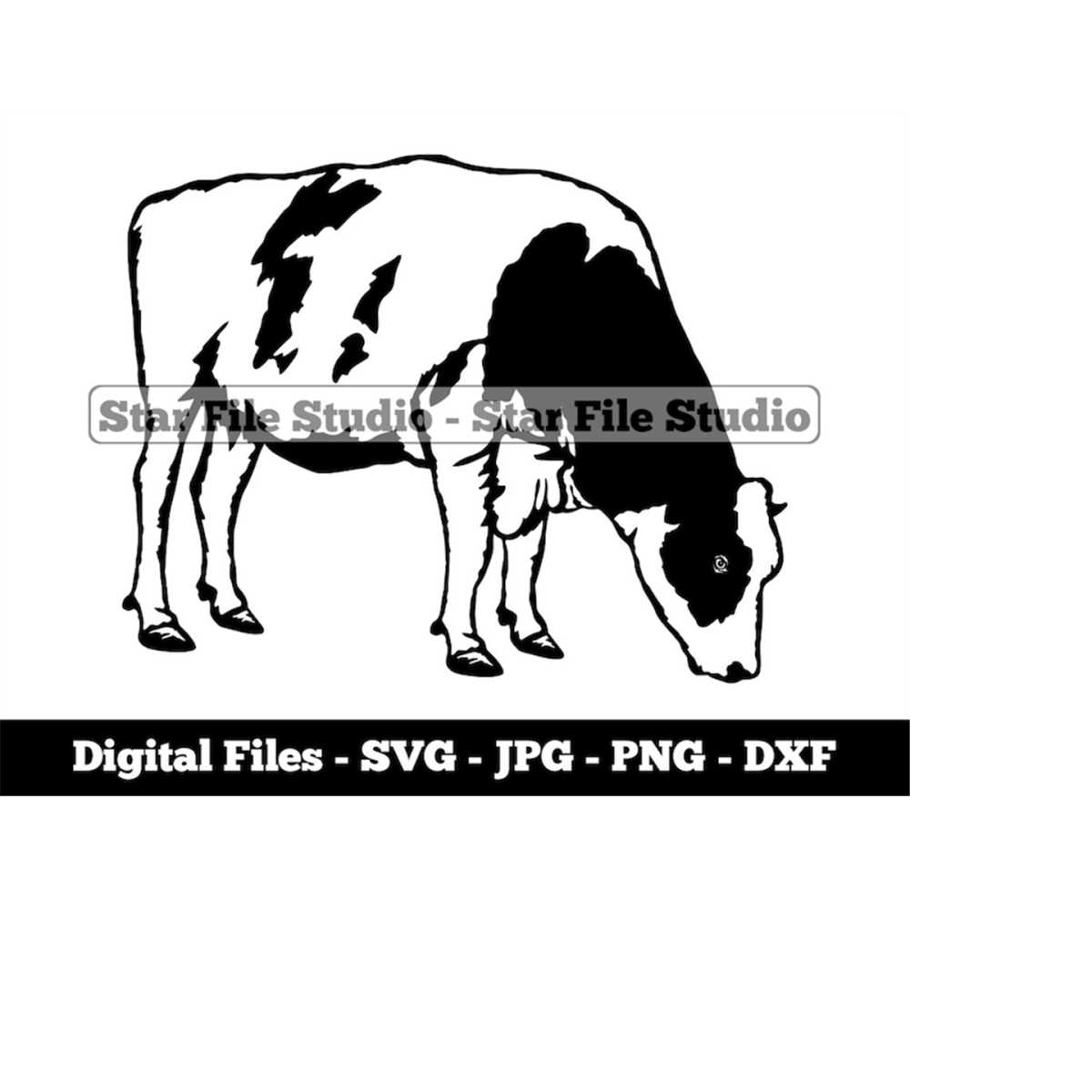 Grazing Cow Svg, Cow Svg, Dairy Cow Svg, Cattle Svg, Cow Png - Inspire ...