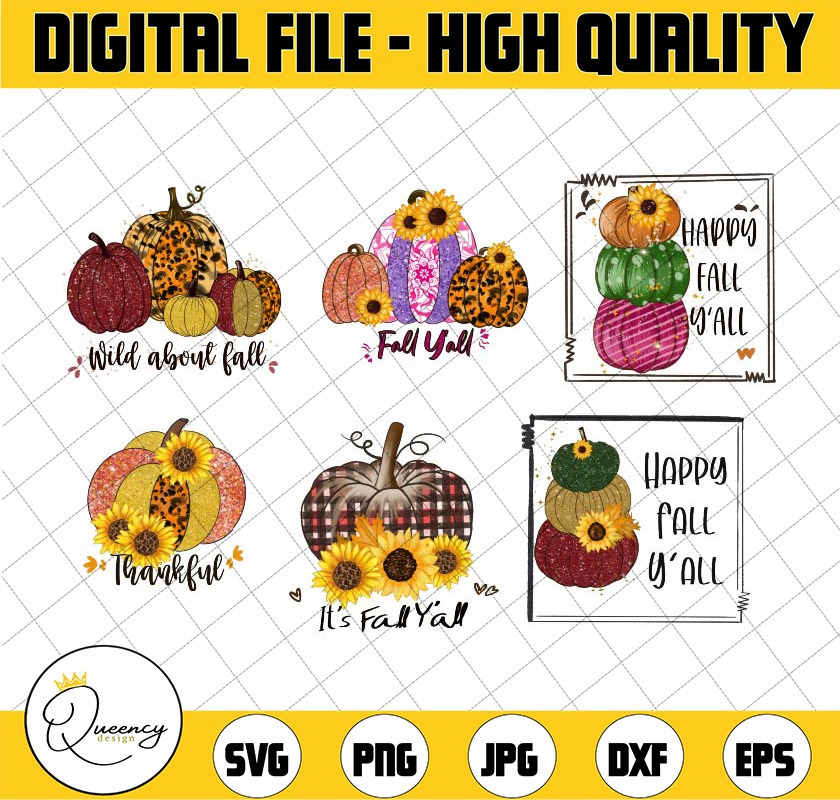 It's Fall y'all pumpkins Bundle halloween Png, Sublimation | Inspire Uplift