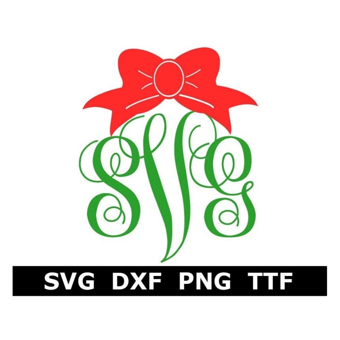 Monogram SVG TTF Alphabet Bow Topper, Digital Download, Cu - Inspire Uplift