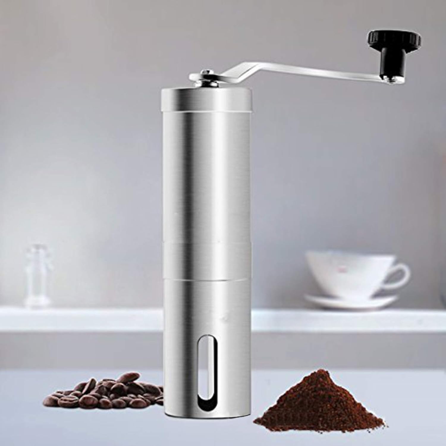 Stainless Steel Manual Coffee Grinder with Ceramic Burrs | Inspire Uplift