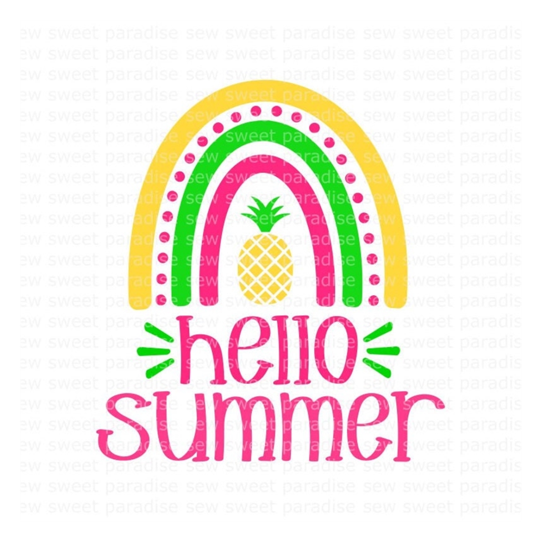 Summer Rainbow SVG, Hello Summer SVG, Pineapple Rainbow, Dig | Inspire ...